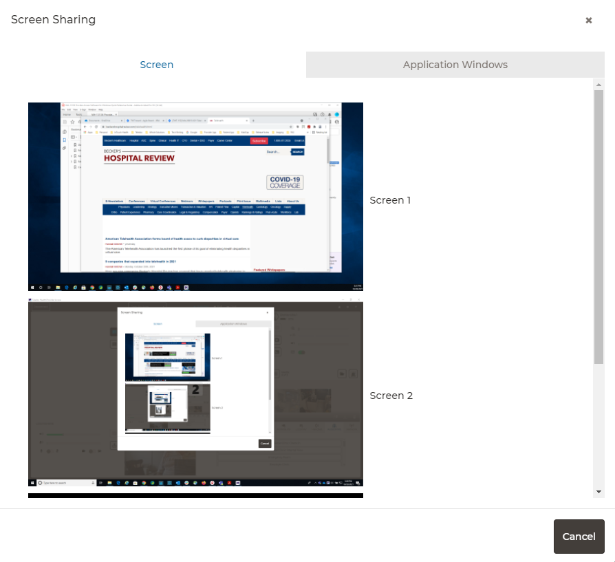 Screen Sharing During MultiPresence Sessions