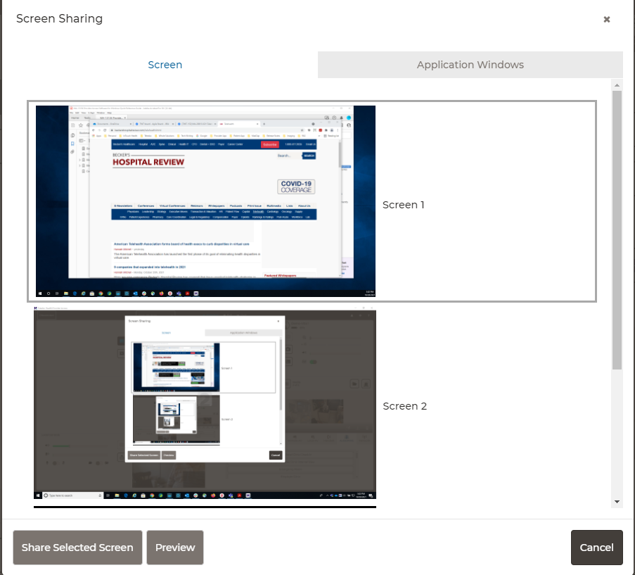 Screen Sharing During MultiPresence Sessions